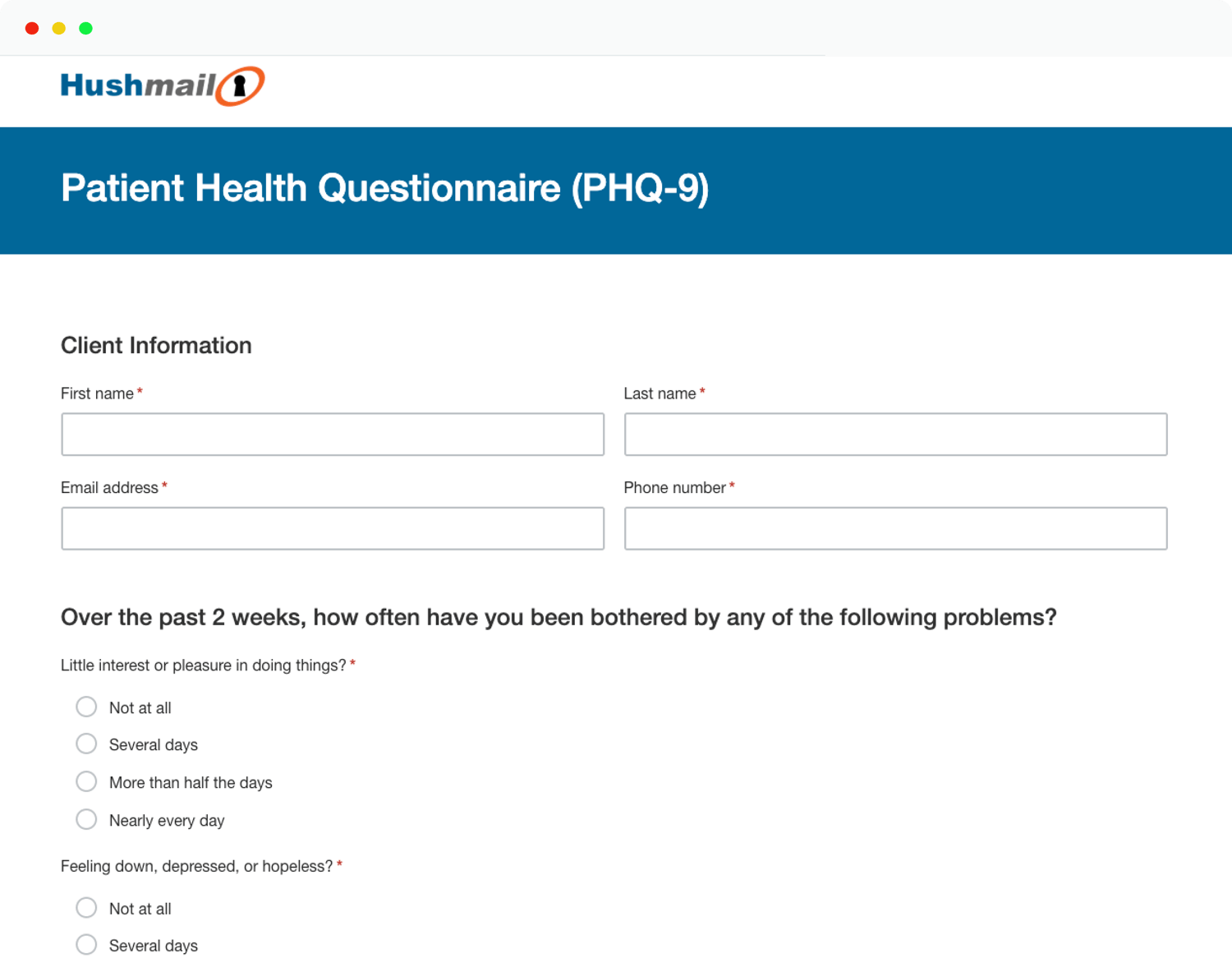 From the PHQ-9 to GAD-7: Mental health screening in minutes
