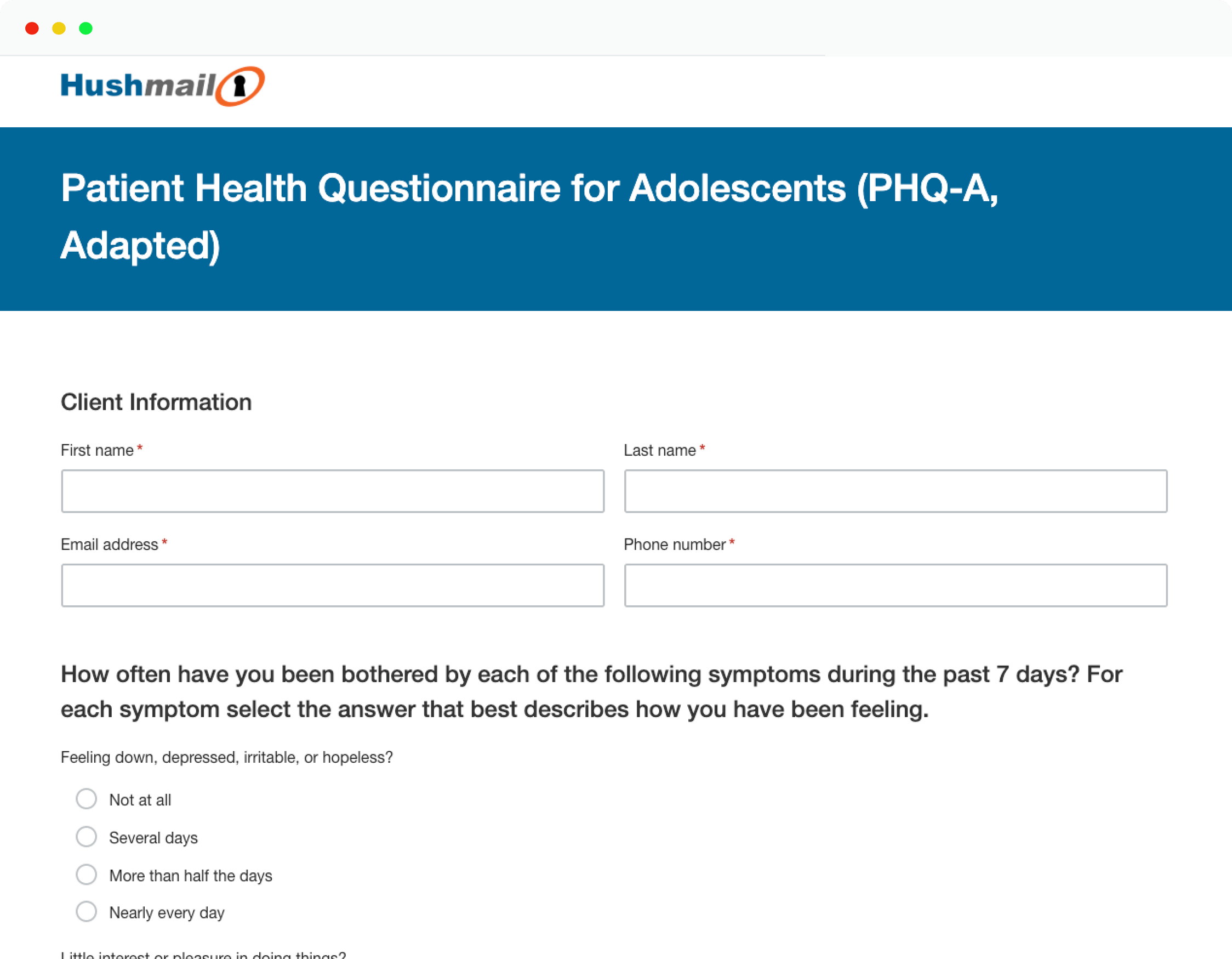 From the PHQ-9 to GAD-7: Mental health screening in minutes