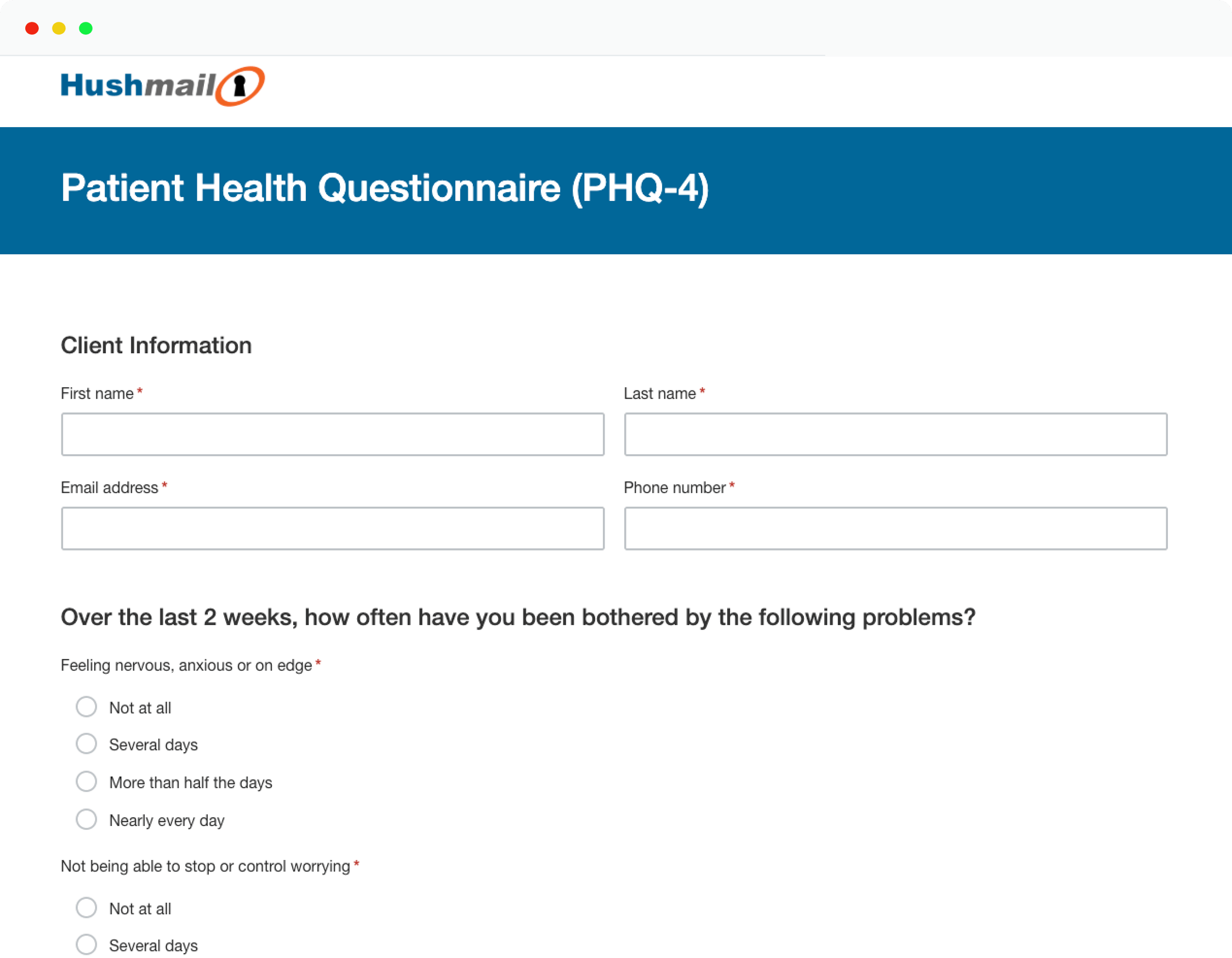 From the PHQ-9 to GAD-7: Mental health screening in minutes
