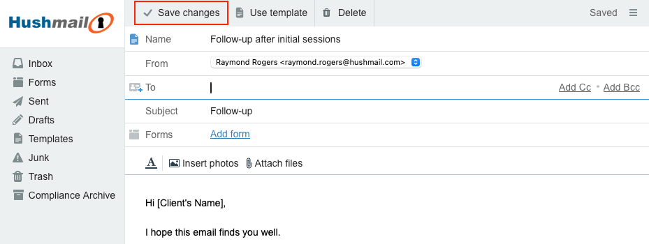 How to Use Email Templates in Hushmail