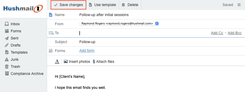 How to Use Email Templates in Hushmail