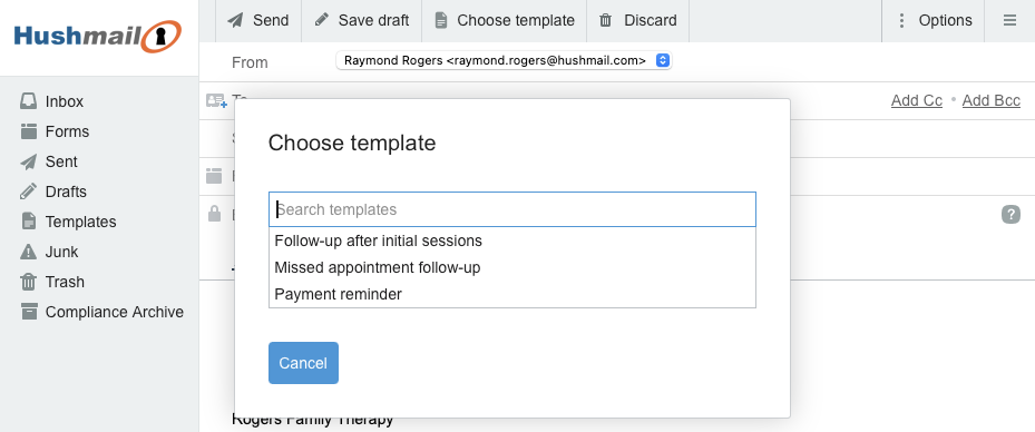 How to Use Email Templates in Hushmail