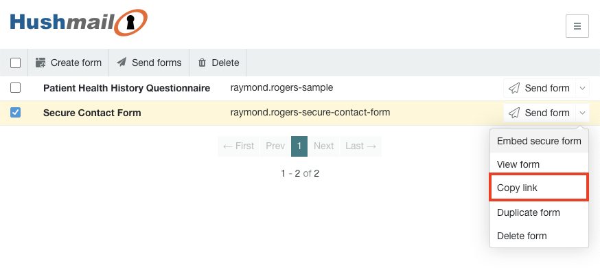 How to get an NPI endpoint with Hush™ Secure Forms