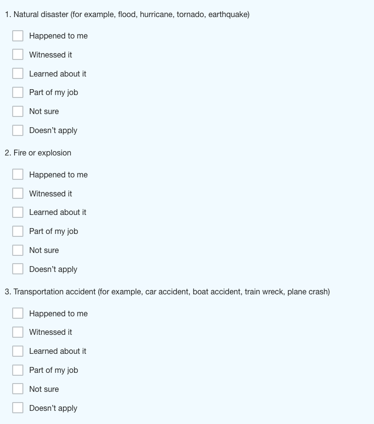 New PTSD Checklist for DSM-5 (PCL-5) calculated form