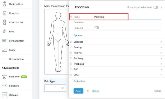 New body charts and intake forms for chiropractors, physical therapists ...