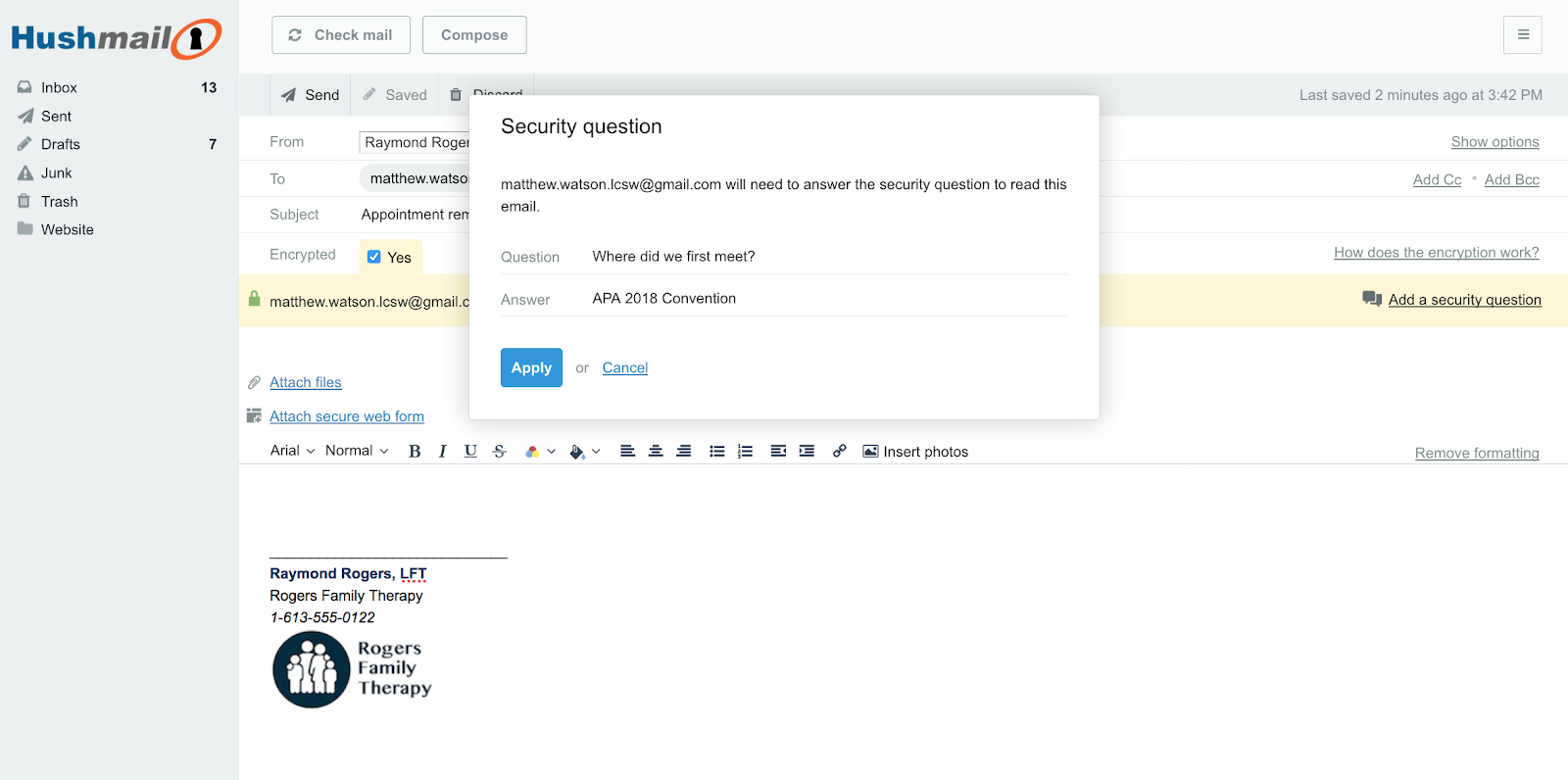 What your clients experience when you send an encrypted email